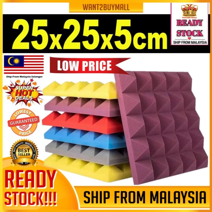 🇲🇾 Soundproof Sponge Pyramid Sound Stop Absorption Panel Recording ...