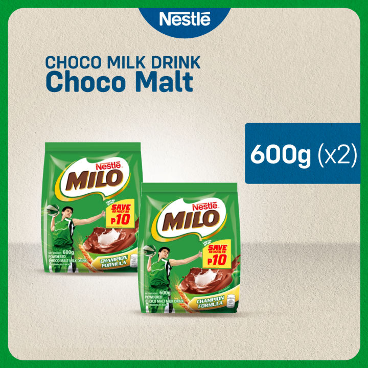MILO Powdered Choco Malt Milk Drink 600g - Pack of 2 | Lazada PH
