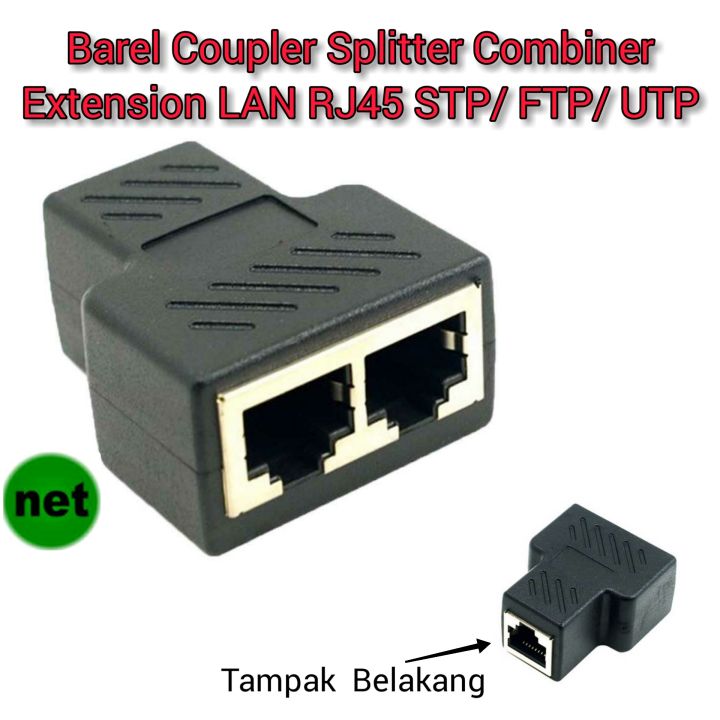 Modul Splitter Combiner 1 to 2 Port Female RJ45 Extension UTP STP FTP ...