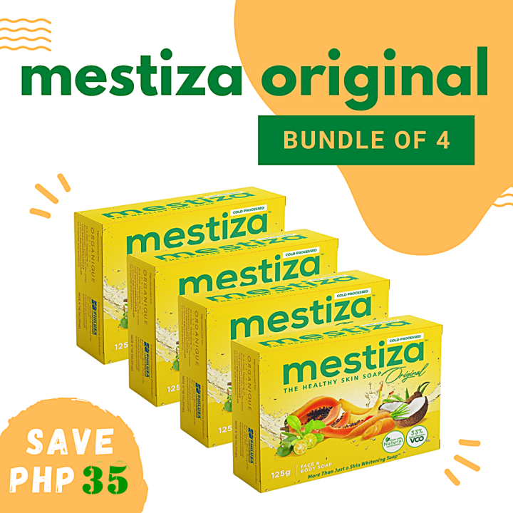 MESTIZA ORIGINAL The Healthy Skin Soap, - Bundle of Four (4 bars x 125g ...