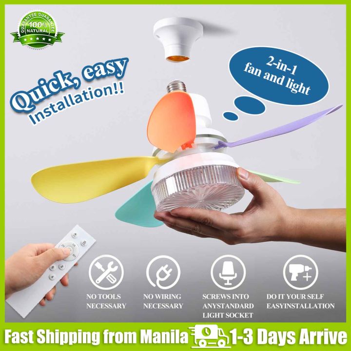 Colorful Ceiling Fan with Light and Remote Control for Living Room ...