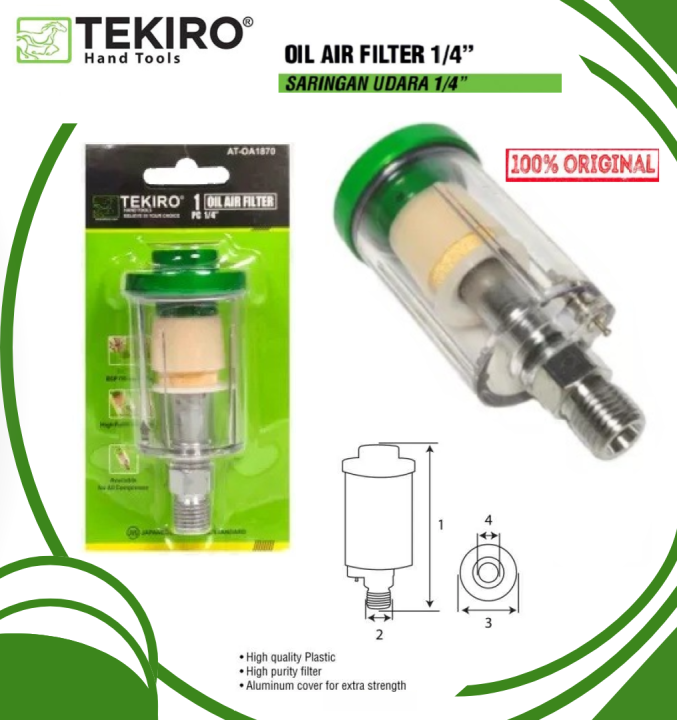 TEKIRO 1/4" Air Filter Angin Saringan Udara Kompresor Mini Water Trap ...