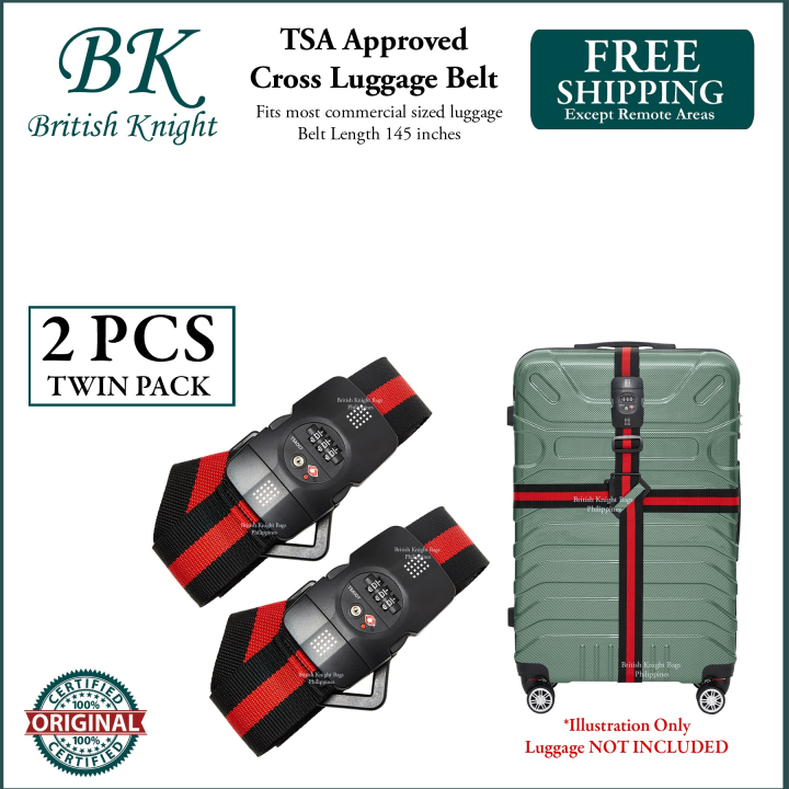 (Luggage Belt Only) Twin Pack (2 pcs) British Knight TSA Approved ...