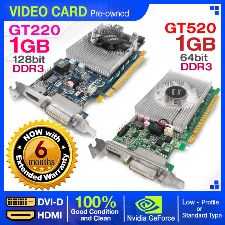 GT520 GT220 1GB Video Card DDR3 64/128bit Low Profile GPU for Slim PC ...