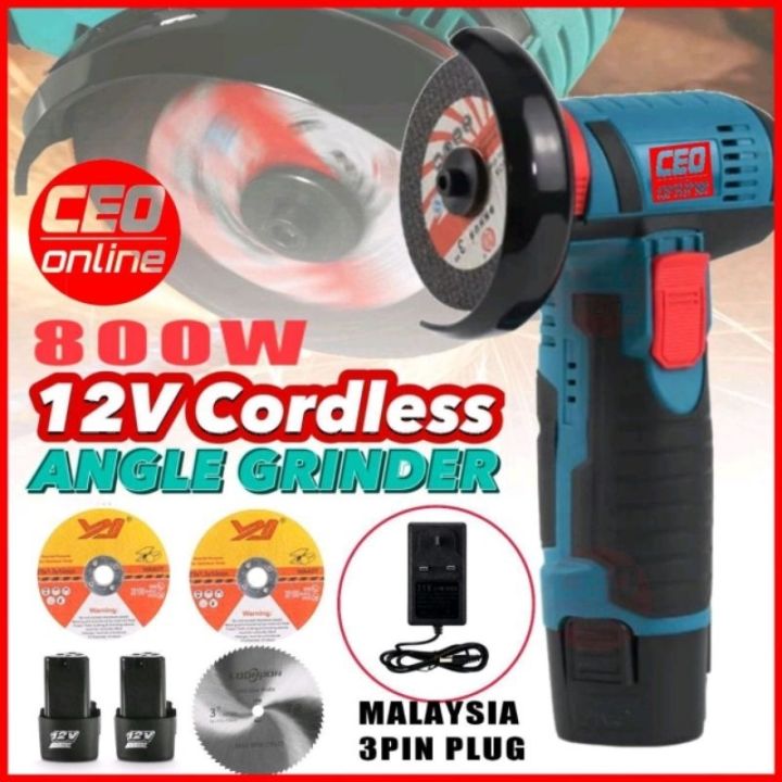 CEO 🇲🇾 Mini Angle Grinder 12V Rechargeable Lithium Battery Cordless ...