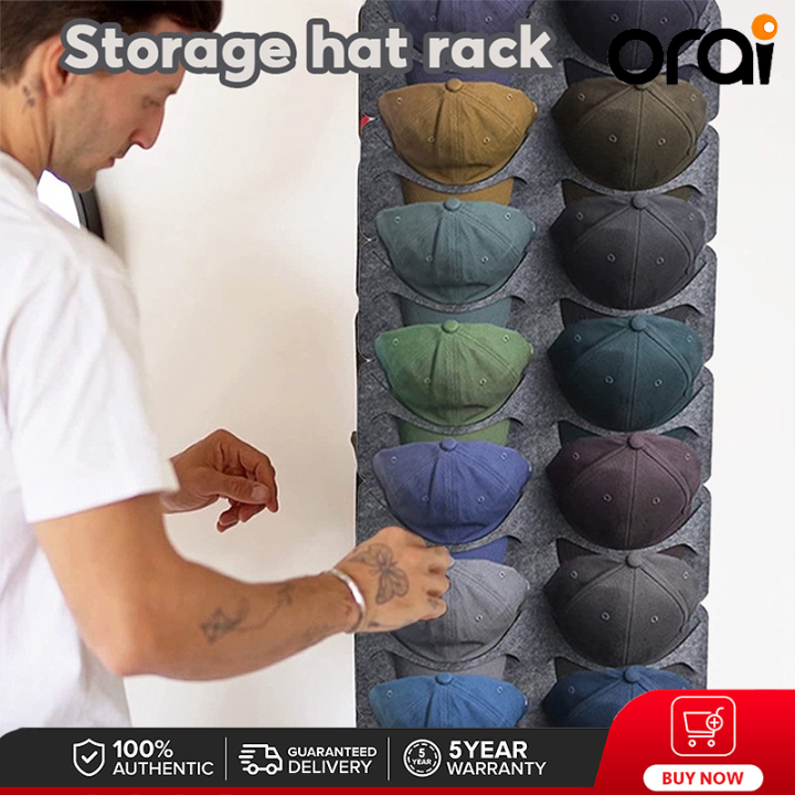 14 Grids Felt Baseball Cap Display Rack Wall-Mounted Baseball Cap ...