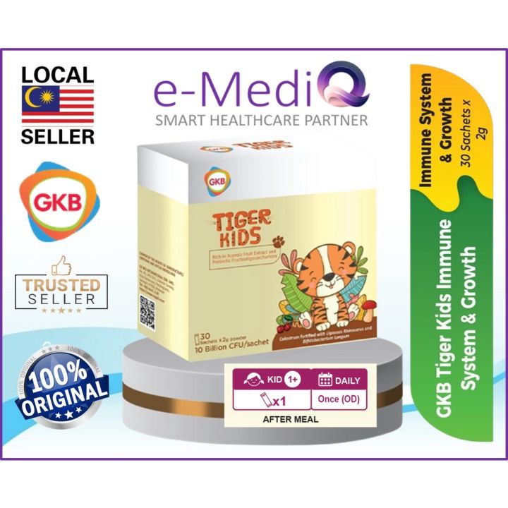 GKB Tiger Kids Probiotic Immune System & Growth Respiratory (2g x 30s ...
