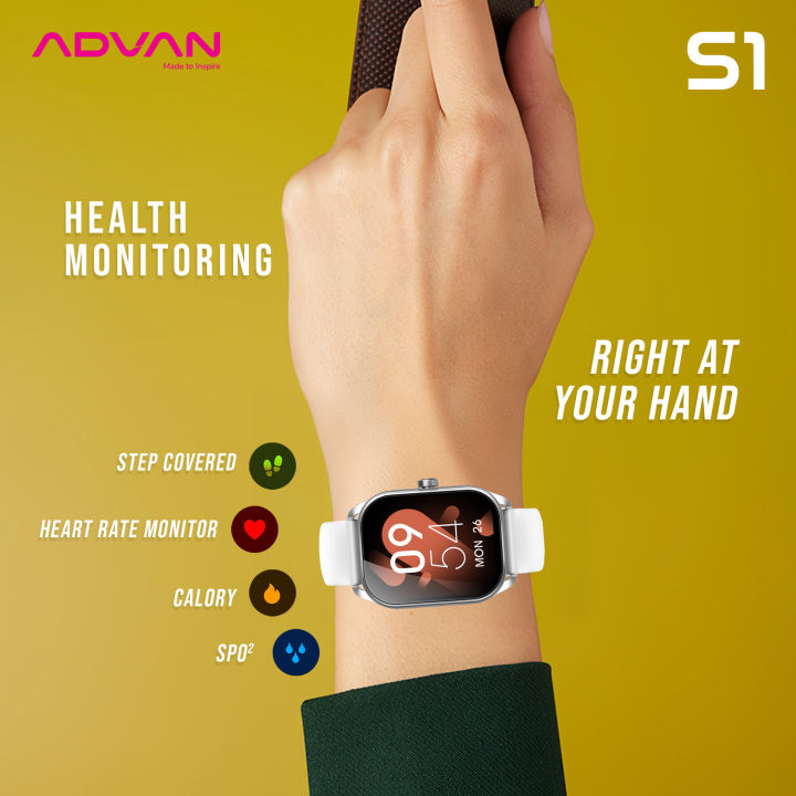 ADVAN Smartwatch S1 Ai Voice IPS 2.01” Bluetooth Calls 100+ Sports ...