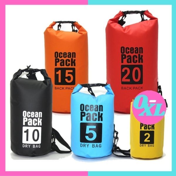 O-XL Ocean Pack Solid Colour Dry Bag Double Strap Waterproof ...