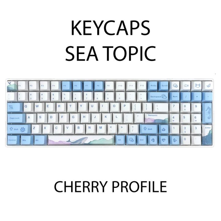 KEYCAPS SEA TOPIC BLUE CHERRY PROFILE SUBLIM MECHANICAL KEYBOARD ...