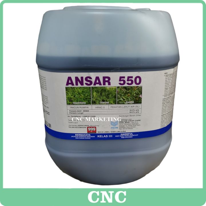 20L Ansar 550 Ancom MSMA 35.5% Racun Rumpai Sentuhan 杀草剂 杀草药水 | Lazada
