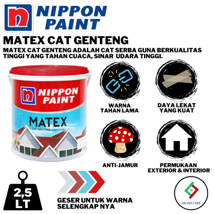 CAT GENTENG MATEX 2,5LT NIPPON PAINT CAT GENTENG 2,5LT MATEX CAT ...
