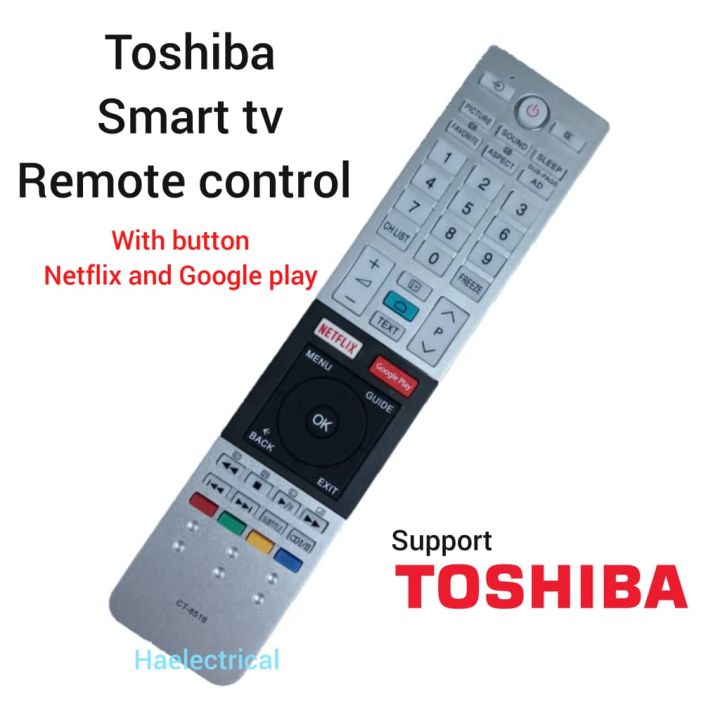 Toshiba LED/LCD Smart TV Remote Control With Netflix Google Play Button ...