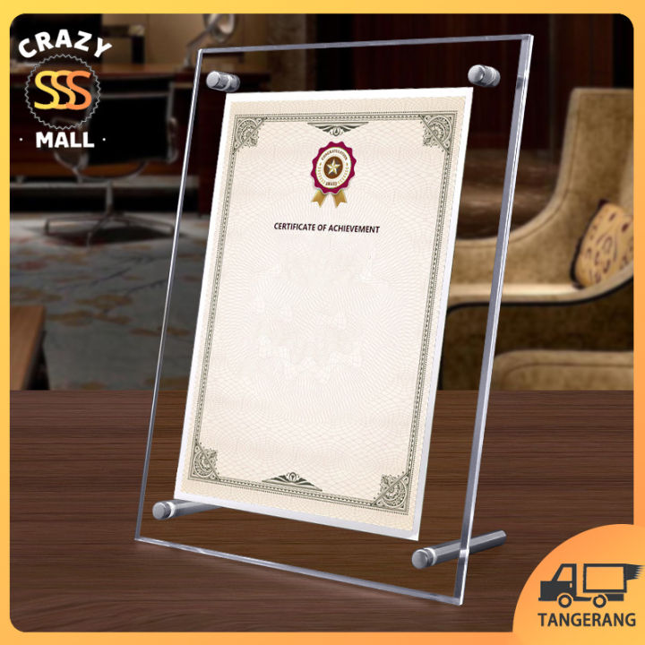 【Ukuran A4】Stand Layar Akrilik Bingkai Foto Akrilik Sign Holder Akrilik ...