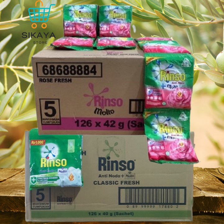 1Dus Rinso Bubuk Sachet 126 Pcs x 38 g (1 dus eceran 1000 ) Rose ...