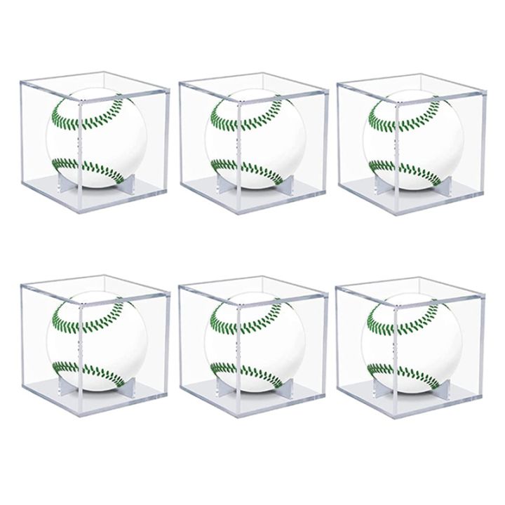 (BOTH) 6Pcs Baseball Display Case,UV Protected Acrylic Display Box ...