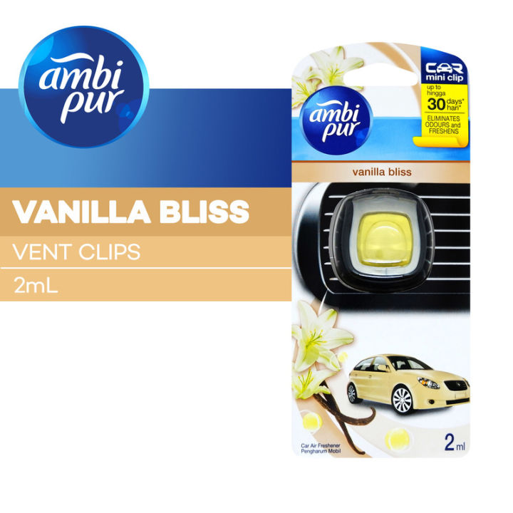 Ambi Pur Pengharum Mobil Vanilla Bliss Clips 2ml | Lazada Indonesia