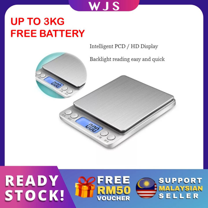 (ANTI-RUST STAINLESS STEEL) WJS Digital Kitchen Weighing Scale ...