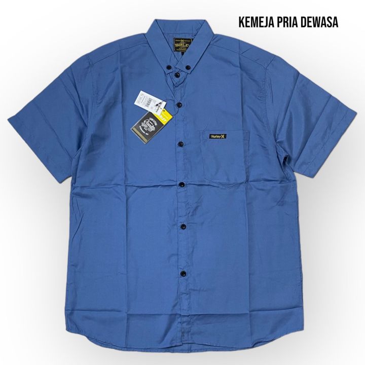 HEM KEMEJA POLOS PENDEK PRIA BANYAK VARIAN WARNA DAN UKURAN | Lazada ...