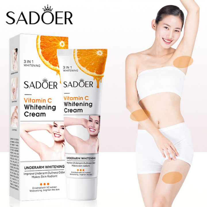 GIVA Sadoer Underarm Cream Vitamin C Whitening Cream For Dark Skin Lighten Pigment Crotch Armpit ...