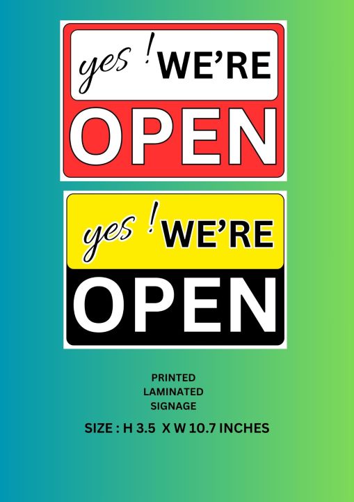 YES WERE OPEN LAMINATED SIGNAGE | Lazada PH