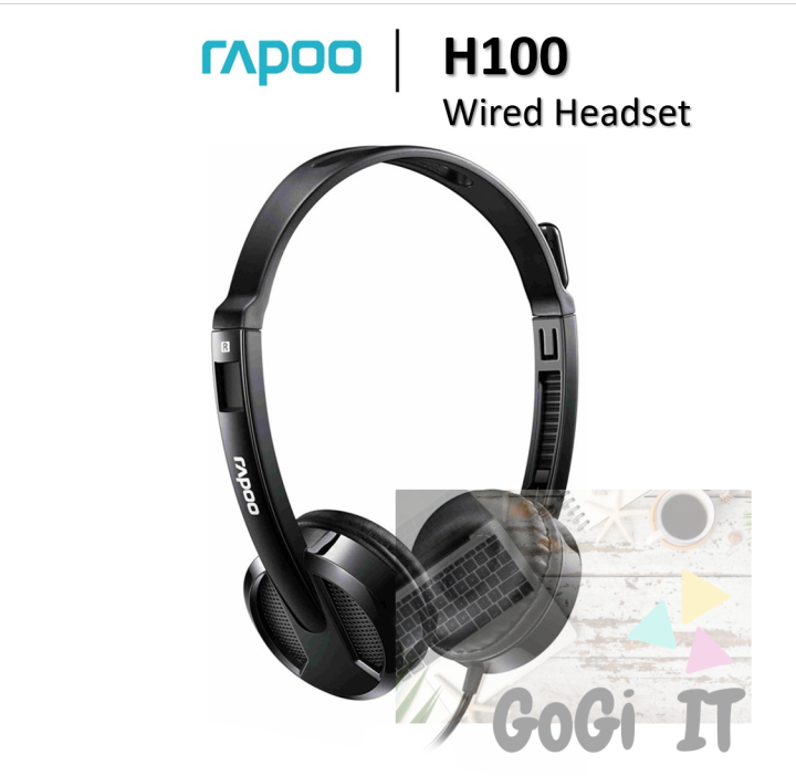 Rapoo H100 Headset (Wired Stereo Headset 3.5 mm., Black) ประกันศูนย์ ...