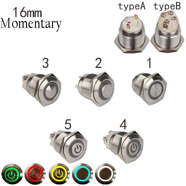 [HOT WQQYWHIH 538] 16mm Dashboard Button Computer Panel Metal Switch ...