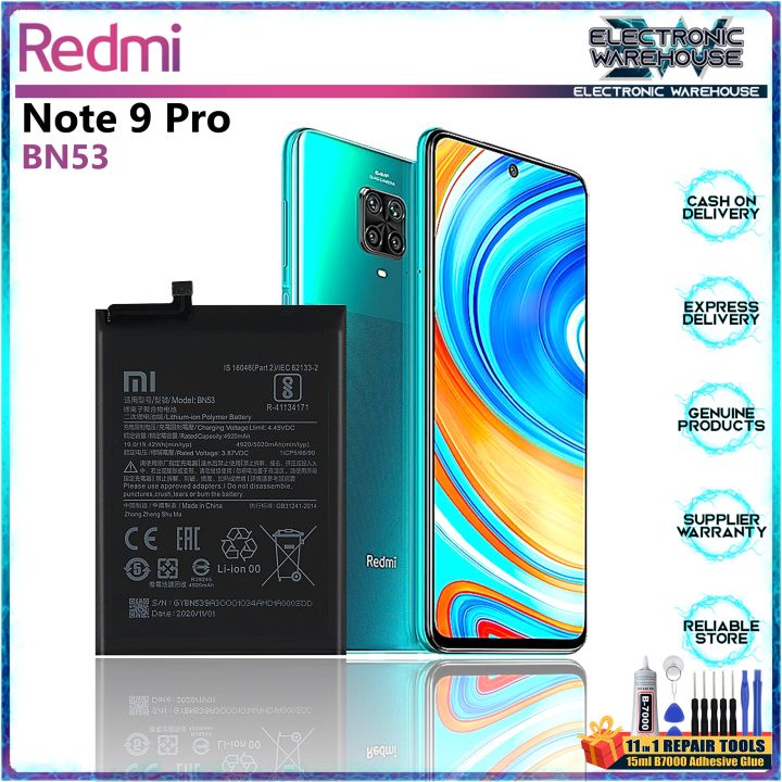 Battery for Redmi Note 9 Pro Model BN53 M2003J6B2G 5020mAh Capacity ...