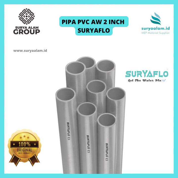 PIPA PVC AW 2" SURYAFLO | STANDART | 3,6 METER | PIPA TM | Lazada Indonesia