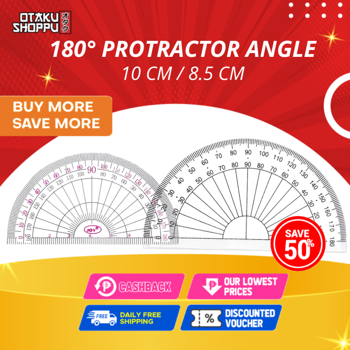 Otaku Shoppu | Measure Angles with Ease and Precision with our 10cm / 8.5cm Plastic 180 Degrees ...