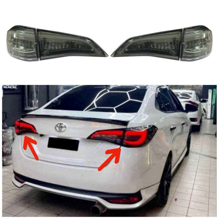 TOYOTA VIOS 2019 2020 2021 2022 2023 SMOKE BLACK TAIL LIGHT/TAILLIGHT ...
