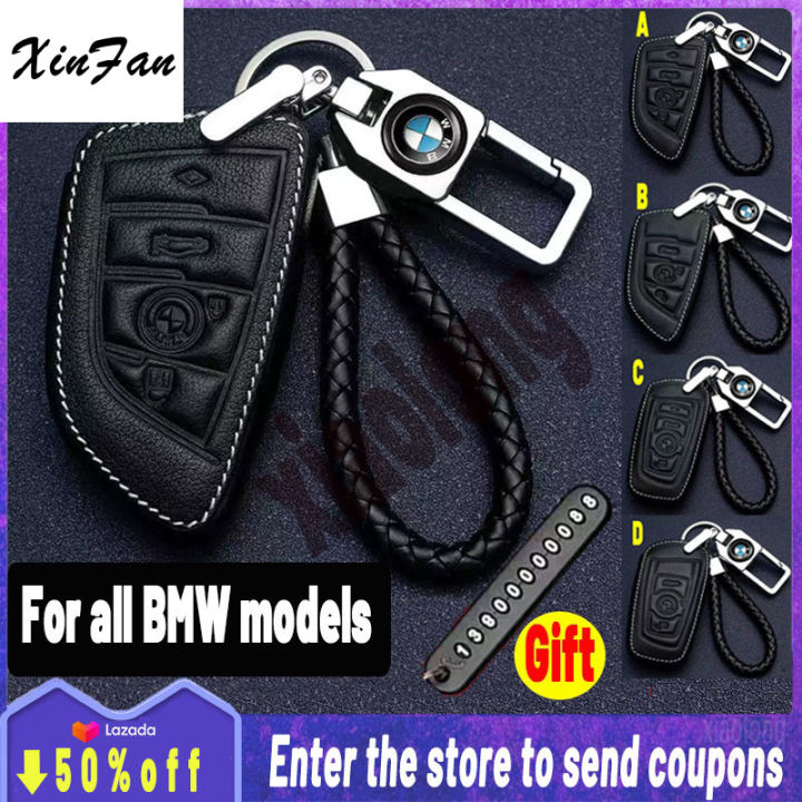XINFAN high quality leather for BMW key cover Remote key case with key ...