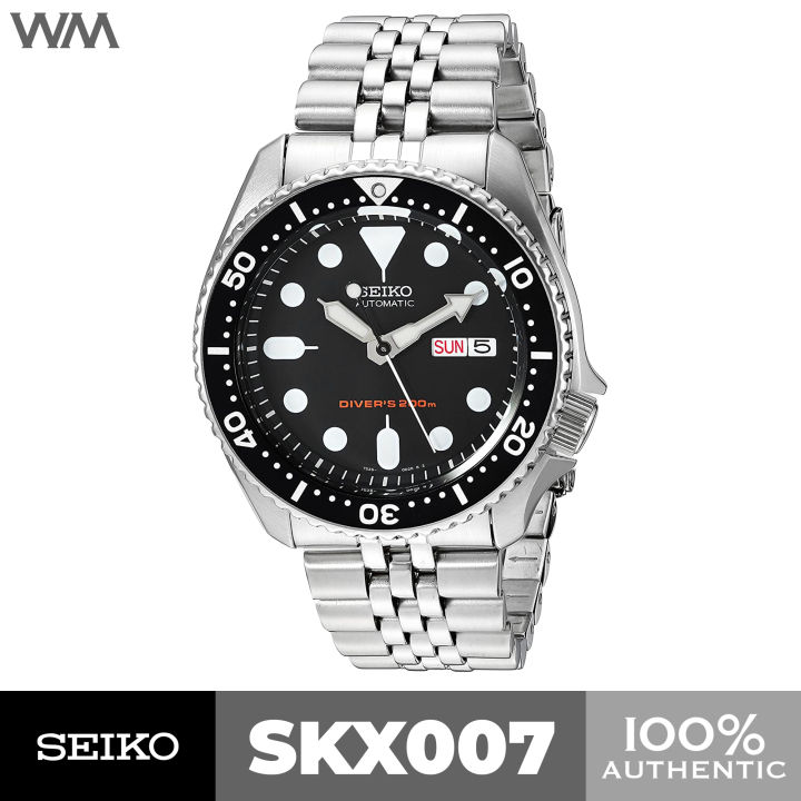 Seiko SKX Black Dial 200M Divers Stainless Steel Automatic Watch SKX007 ...