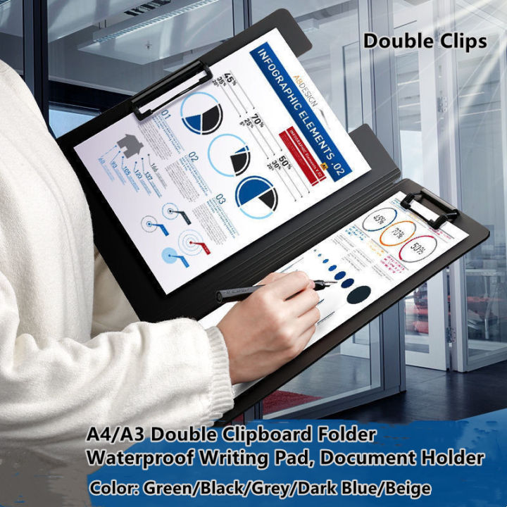 Colorful File Folder A4 Letter Size Clipboard Document Organizer Storage Waterproof Paper Folder