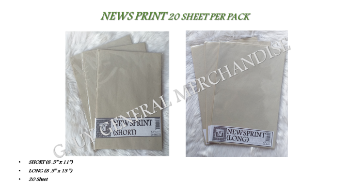 VANHAWK NEWS PRINT LETTER (Short 8.5"x11") Repack 20 Sheet | Lazada PH