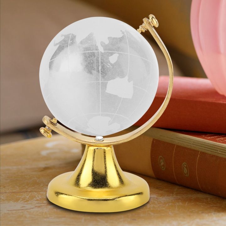 [Zeberdany] Round Earth Globe World Map Crystal Glass Ball Sphere Home ...
