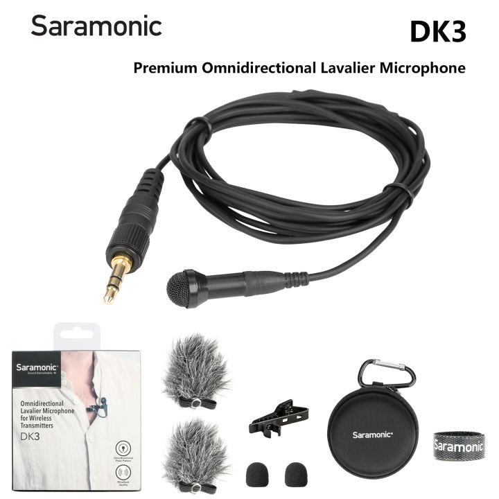 Saramonic DK3A Premium Omnidirectional Lavalier Microphone (Locking 3.5mm TRS Connector) For ...