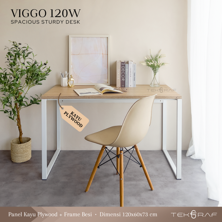 Meja Kerja Tekgraf VIGGO 120W Modern Minimalis Kayu Plywood dengan ...