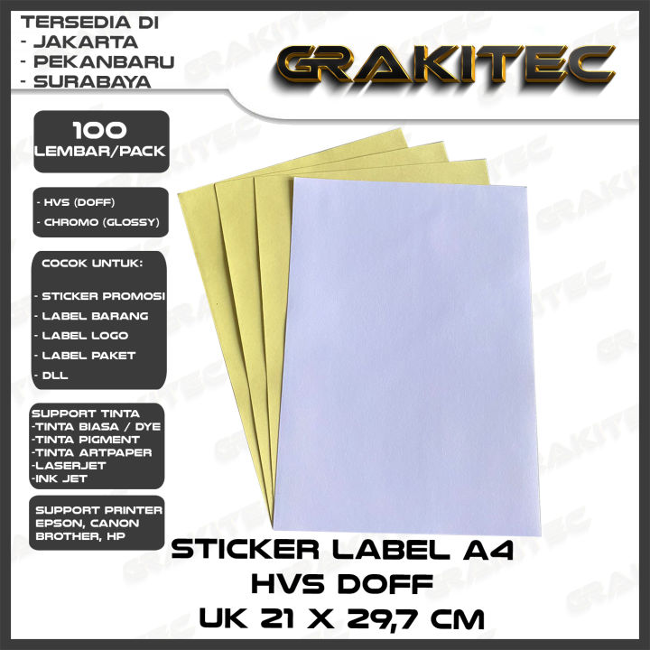 STIKER LABEL A4 ISI 100 LEMBAR / KERTAS STICKER A4 Grakitec | Lazada ...