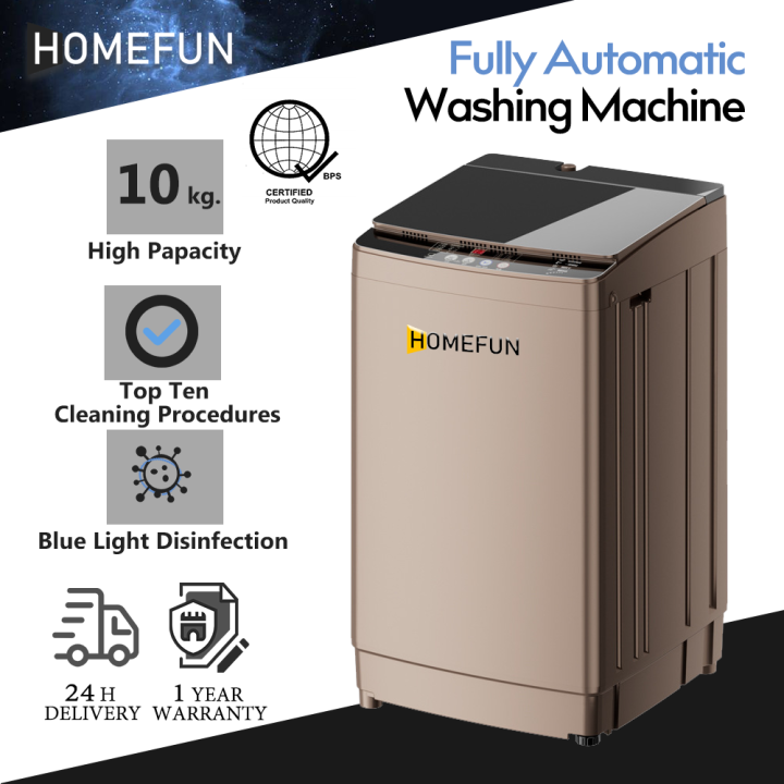 HOMEFUN Automatic Washing Machine-10kg Large capacity washing machine ...