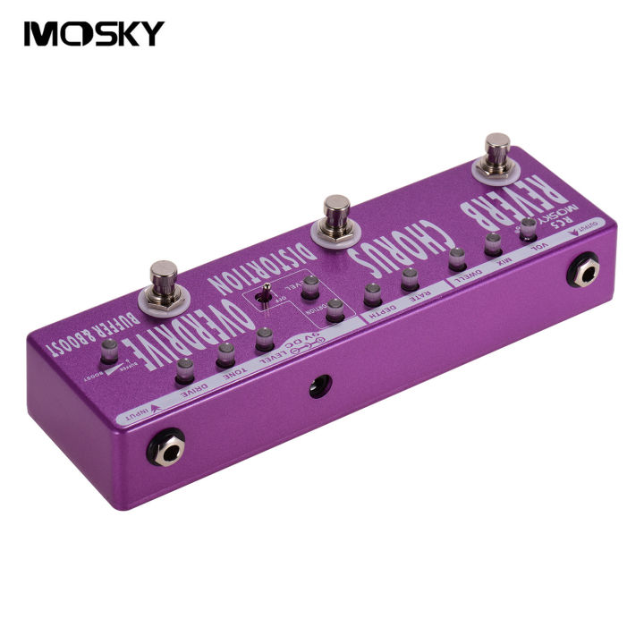 MOSKY RC5 6-in-1 Guitar Multi-Effects Pedal Reverb + Chorus ...