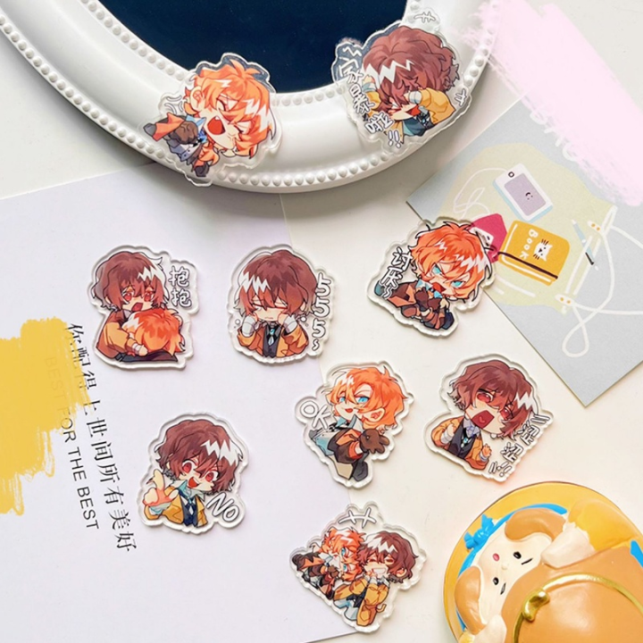 Acrylic Brooch Cartoon Anime Wenhao Stray Dogs Peripheral Q Edition ...