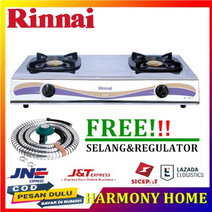 KOMPOR RINNAI 2 TUNGKU RI-202 S/302S/522E/522S/522C KOMPOR GAS 2 TUNGKU ...