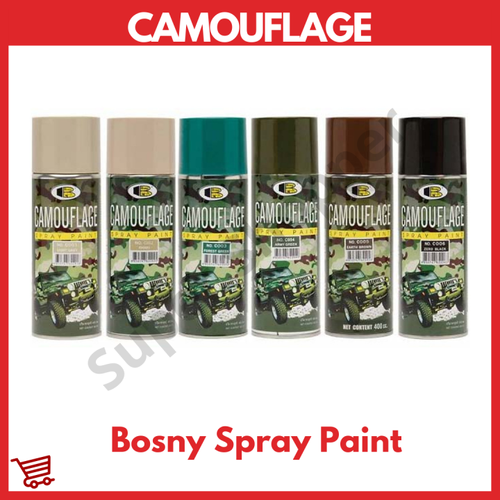 Bosny Camouflage Spray Paint (Matte Finish) Earth Colors 400cc | Lazada PH