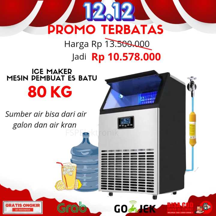 READY//Hicon Machine Ice maker 40kg/80kg 24 jam//mesin pembuat es batu ...