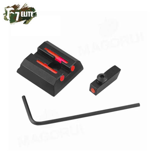 Tactical Fiber Optic 3 Dot Front and Rear Sight Set Metal Sights For ...