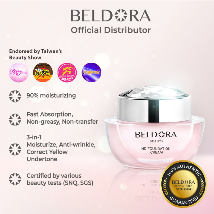 BELDORA HD Foundation Cream - 10% Micropowder | Rich nourishing essence | Daily maintenance ...
