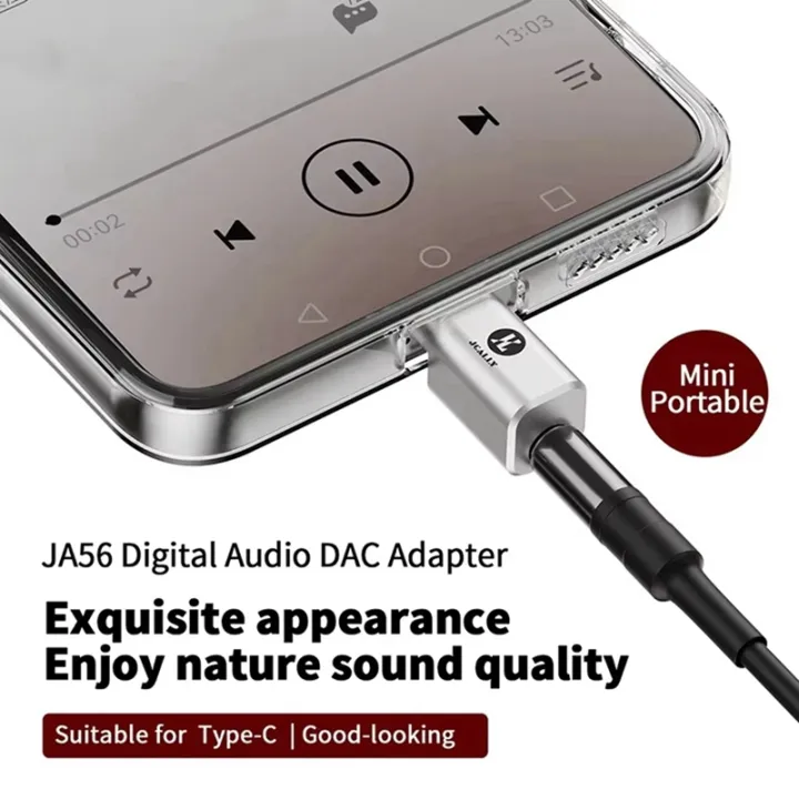 【DNK】- JA56 Type-C to 3.5mm HIFI Adaptar Amp 384kHz/32bit Digital Audio ...