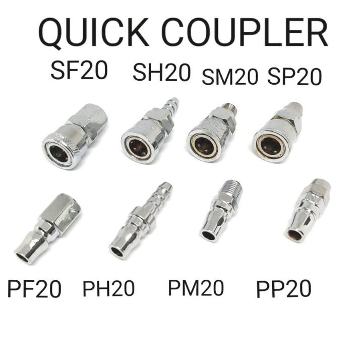TERMURAH Sambungan Selang Angin Kompresor Quick Coupler SH PH SF PF SM PM SP PP Type20 1/4in ...