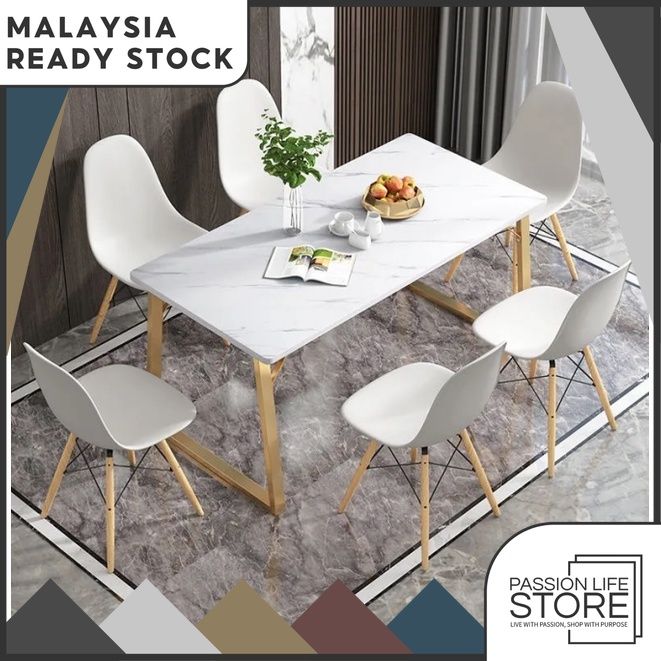 Modern Contemporary Dining Table Set with 4 Chairs | Lazada